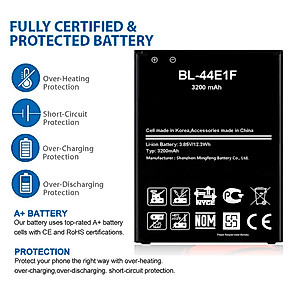 FFOGG LG V20 Battery, 3200mAh Li-Ion Battery for LG V20 BL-44E1F US996, AT&T H910, T-Mobile H918, Verizon VS995, Sprint LS997 Spare Battery