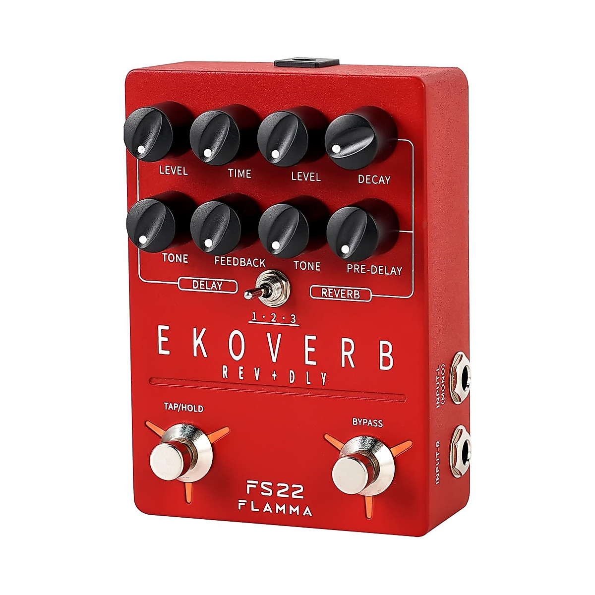 FLAMMA FS22 Stereo Delay & Reverb Combo Effects Pedal Ambient Guitar Pedal with 3 Pairs Combo Effects Reverse Delay Shimmer Reverb Tap Tempo Freeze Trail On Function