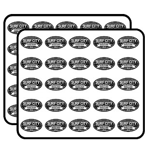Oval Surf City Marathon 26.2 -Huntington Beach Run Running Race Sticker for Scrapbooking, Calendars, Arts, Kids DIY Crafts, Album, Bullet Journals 50 Pack