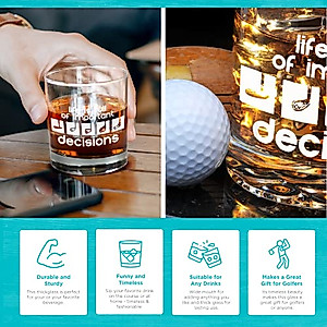 Blue Ridge Mountain Gifts Golf Whiskey Glass - Golf Whiskey Glasses - Cocktail Gift - Great Glasses For Old Fashioneds - Whiskey Glasses - Unique Golf Gifts For Men…