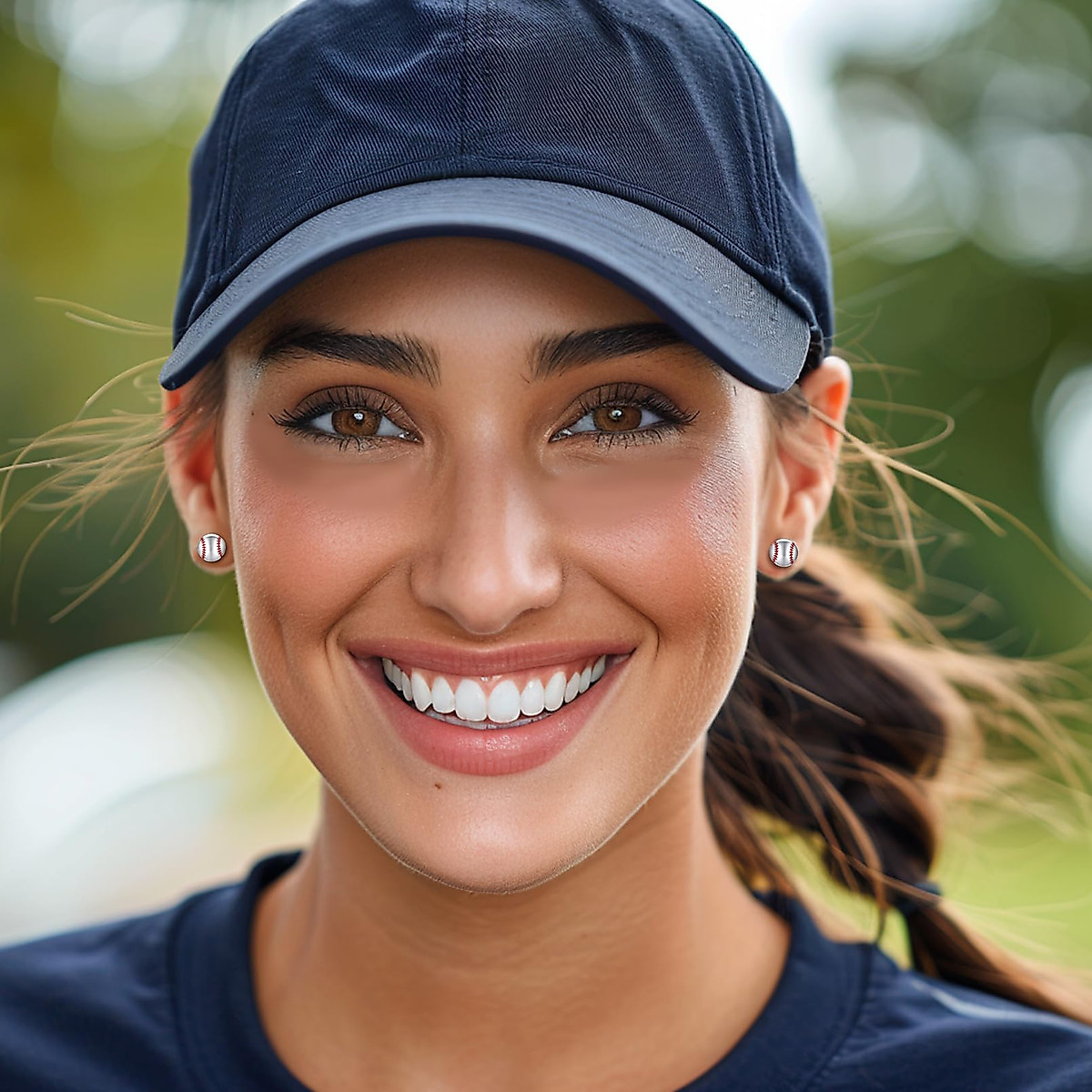 ChicSilver Baseball Earrings for Women 925 Sterling Silver Ball Stud Earrings for Women Men Sports Accessories Jewelry Fans Gift