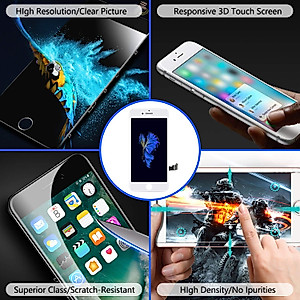 Diykitpl for iPhone 7 Plus Screen Replacement 5.5 Inch White, 3D Touch LCD Screen Digitizer Replacement for A1661,A1784,A1785, with Repair Tools Kit+Magnetic Screw Mats+Screen Protector