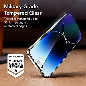 ESR Krystec Clear Case with HaloLock Compatible with iPhone 14 Pro Max Case Bundle Tempered-Glass Screen Protector Compatible with iPhone 14 Pro Max