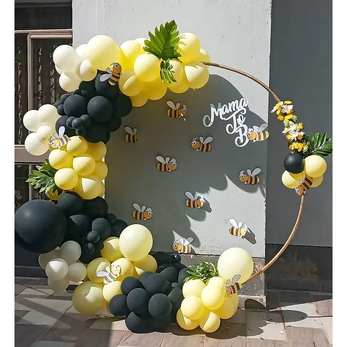 Black and Yellow Balloon Arch Kit, 100Pcs Black and Yellow Balloon Garland Kit, Black and Yellow Balloons Different Sizes 18/12/10/5 inch for Baby Shower Birthday Bee Bumblebee Themed Party Decoration