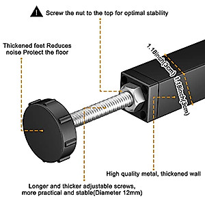 Wlrrcwdttc Adjustable Height Bed Frame Center Support Legs 7.28-10 inch, Metal Bed Legs for Steel Bed Frame/Wooden Bed Center Slat/Furniture, Heavy Duty Bed Legs Replacement -Black Bed Legs Set of 4