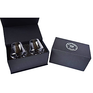 Tequila Glasses Sipping Snifter Easy Convenient Eyeballing Shot Measure Pour Set of 2 Pear Tulip Shape for Whiskey Scotch as well,1.5 Ounces