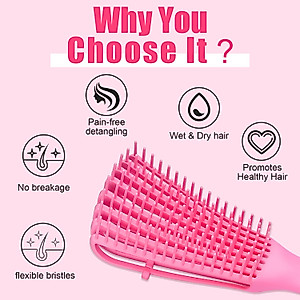 3 Pack Detangling Brush,TsMADDTs ez Detangler Hair Brushes for Natural Hair,Detangle Brush for Hair Textured 3a to 4c Kinky Wavy/Coily/Wet/Dry/Thick/Long/Curly