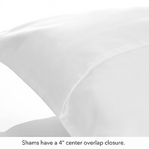 Nate Home by Nate Berkus 200TC 3-Piece Cotton Percale Duvet Cover | Crisp, Cool, Breathable Bedding Set from mDesign - King Size - 1 Duvet Cover/2 Pillow Shams, Snow (White)