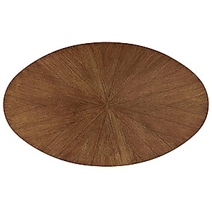 Modway Crossroads 71" Oval Wood Dining Table, Walnut