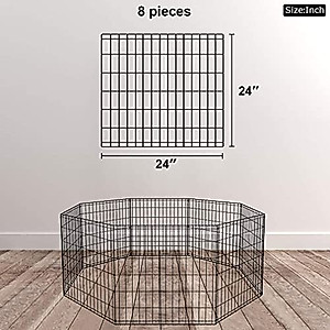 BestPet 24 Tall Foldable Dog Playpen Crate Fence Pet Kennel Play Pen Exercise Cage 8 Panel Black