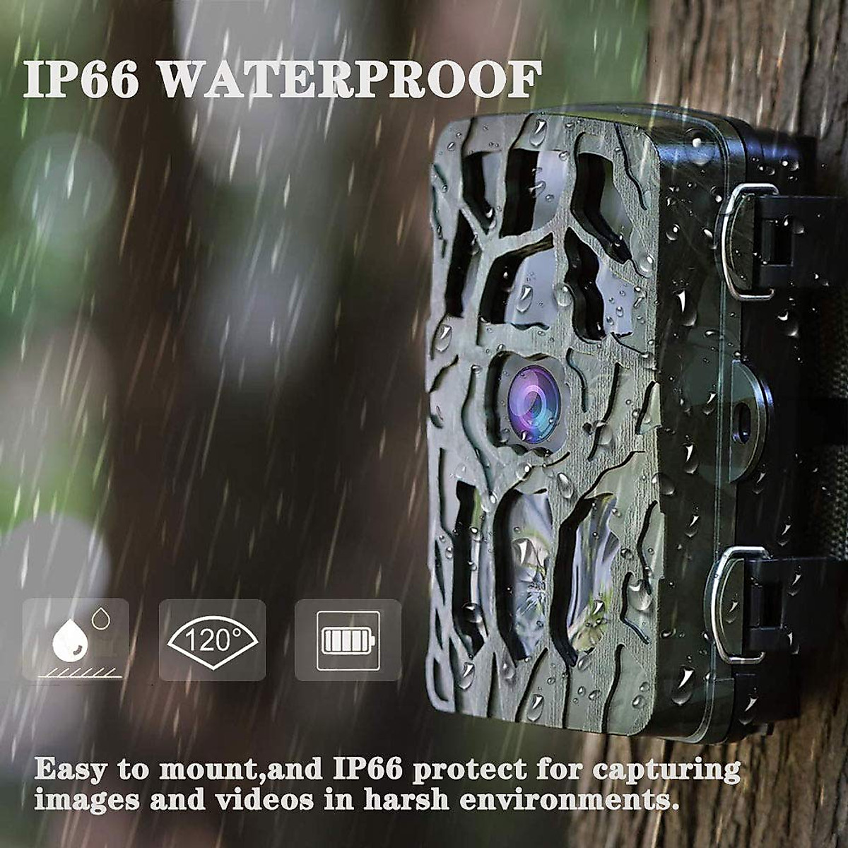 GoldPaddy Trail Game Camera 4K 20MP, Hunting Camera with Night Vision Motion Activated Waterproof Camera 0.2s Trigger Time Scouting Cam 2.4” LCD IR LEDs 120° Wide Angle for Wildlife Home Monitoring