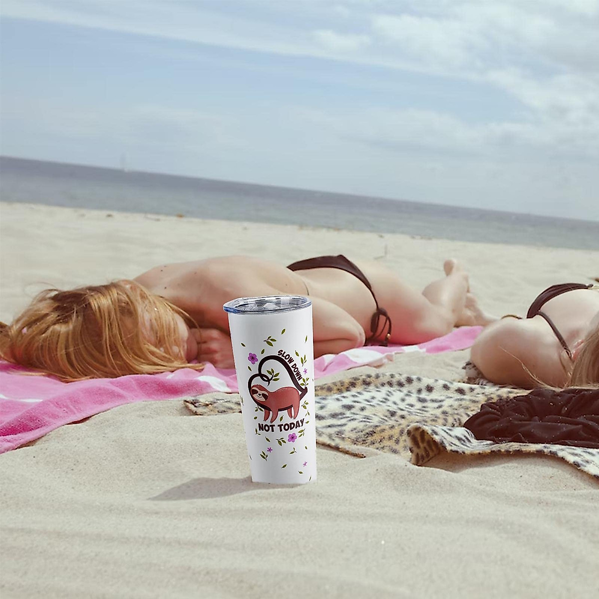 XAIVEZL Sloth Tumbler with Lid and Straw - Sloth Gifts for Women Cute Sloth Travel Coffee Mug - 20 oz Tumbler Mothers Day Birthday Gifts for Women Friend Daughter