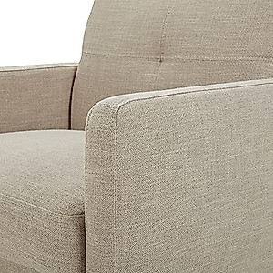CHITA Living Room Chair Mid-Century Single Sofa Furniture 33''W Tufted Sofa Chair for Living Room Apartment, Solid Wood Leg, Easy Assembly, Flax Beige