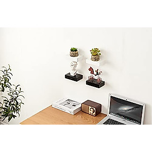 Small Floating Shelves Set of 2, 5.5 Inch Oak Wood Wall Shelf Display Ledges for Mini Decor, Mini Shelf for Bedroom,Living Room and Kitchen,White