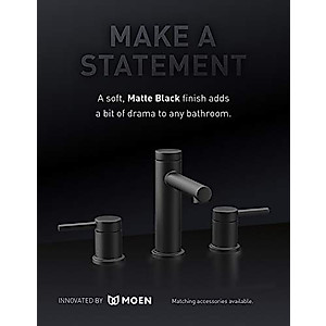 Moen Gibson Matte BlackTwo-Handle Deck Mounted Modern Roman Tub Faucet, Valve Required, T961BL