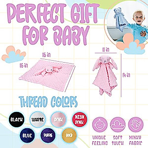 Brd Gifts Personalized Security Blanket for Girls and Boys - Elephant - Newborn Gifts, 16x16, Baby Snuggle Toy - Infant Lovey Blankie, Custom Embroidered Baby Blanket - Regalos para Recién Nacidos