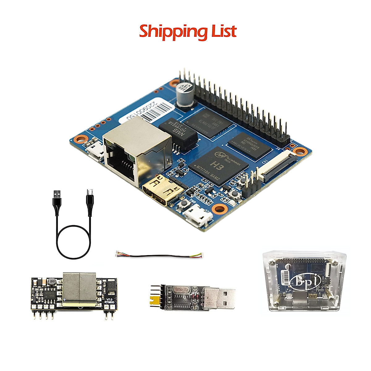 Banana Pi BPI-P2 Zero Allwinner H3 Single Board Computer with Quad-core Cortex-A7 CPU Mali400MP2 GPU Onboard 512MB DDR 3 SDRAM 8GB eMMC 100M LAN for IoT Development Support Android Linux