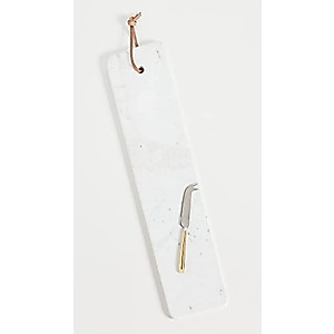 Two's Company Inc. Two's Copmany Elongated Solid Marble Serving Tray, White Marble, One Size