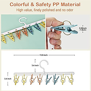 Baby Clothes Organizer Hangers with Clips, 360° Rotating Kids Pants Hangers, Space Saving, Vimiv Non-Slip Racks for Newborn Children Infant Toddler Towel Bib Sock Hangers w/16 Clips, 2 Pack Bulk
