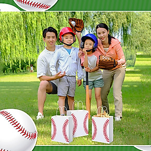 100 Pieces Baseball Paper Gift Bags with Handle Baseball Goody Candy Bags Treat Bags for Baseball Party Favors Birthday Party Gift Wrapping Supplies