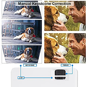 Famishow Smart Projector Android TV 9.0 Built in- WiFi Mini Projector with Bluetooth, 8500 Lumens 4K and 250” Display Supported Portable Video Projector for Home Cinema & Outdoor Movie Theater