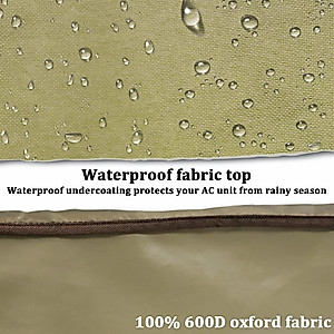 Capride Window Air Conditioner Cover for Outside Units Winter AC Unit Cover with Anti-Slip Adjustable Straps Waterproof 600D Ac Cover (25.5" W x 17" H x 21" D)