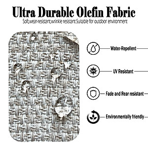 UXIUDEU Outdoor Chair Cushions 24 x 24 Inch Waterproof Fade Resistant Patio Furniture Cushions for Garden Sofa Couch Removable Bottom Cover with Ties Beige