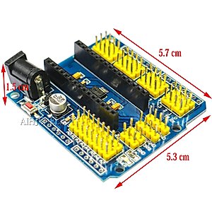 AIHJCNELE 2pcs Nano I/O Expansion Board Extension Shield for Nano V3.0 UNO R3 R1 Pro Duemilanove Nano I O Sensor Shield Module Nano UNO Multipurpose Expansion PCB with Dupont Cable Wire Kits