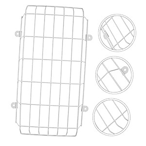 ANDRESLAD 2pcs School Evacuation Sign Safety Sign Wire Guard LED Exit Sign Emergency Light Protector Emergency Signal Damage Stopper Emergency Light Protection Light Covers Guard Iron White