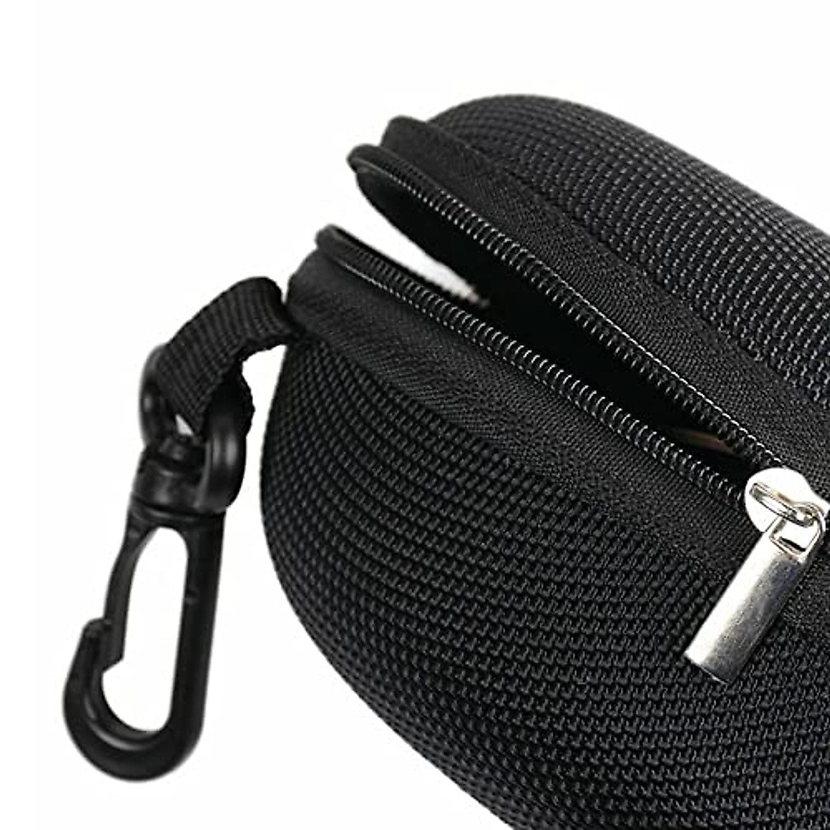 Yamrots 2 Pcs Zipper Hard Sunglasses Cases Portable Travel Eyeglasses Cases with Plastic Hook (Black)