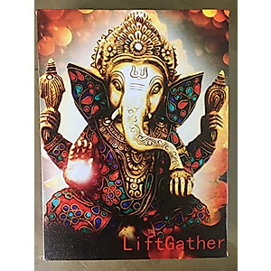 LiftGather 5pcs / set waterproof canvas painting elephant trunk God Ganesha HD print home wall hanging art prints modular pictures
