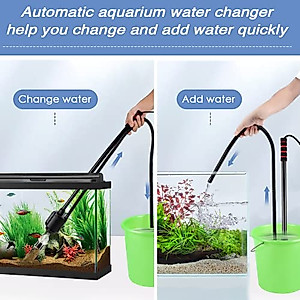 AQQA Electric Aquarium Gravel Cleaner, 6 in 1 Automatic Fish Tank Cleaning Tools Gravel Vacuum for Aquarium, Suitable for Change Water Wash Sand Water Filter and Water Circulation (320GPH, 20W)