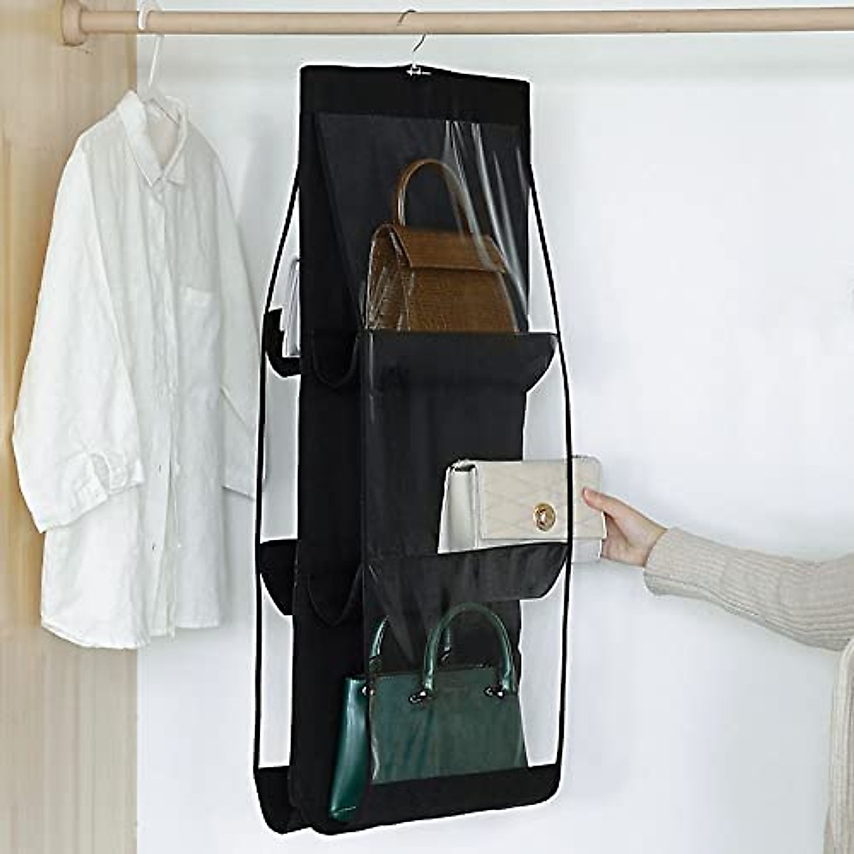 Andy's Orchids 2PACK Storage Hanging Bag Rotatable Hook Six Compartment Storage Bag Closet Hanging Bag Storage Bag