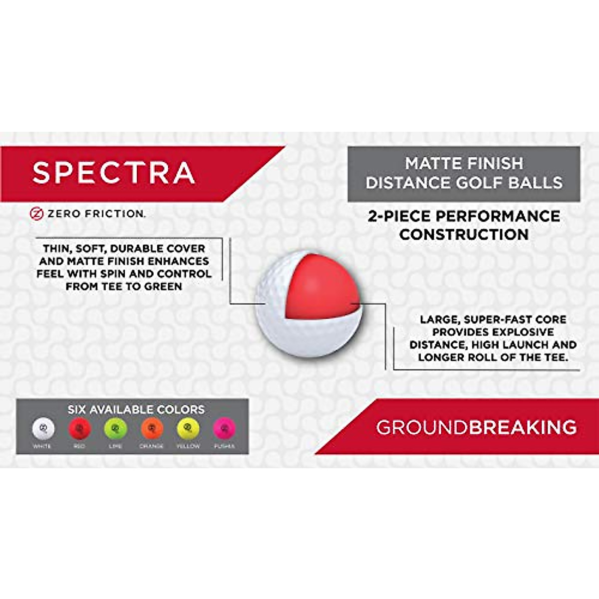 Zero Friction Spectra Dozen Golf Balls, Neon Lime