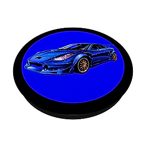 Sleek Speedy Blue Sports Car Image Art Design Gift PopSockets Swappable PopGrip