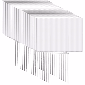20 Pack Blank Yard Signs with Stakes Bulk Plastic Lawn Signs Double Sized for Outdoor Garage Sale Real Estate Open House Rent Guidepost, Christmas Birthday Party Decorations(White, 16 x 12 Inch)