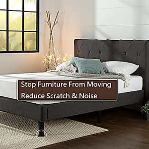 Jayen 3x3 Square Rubber Furniture Caster Cups, Anti-Sliding Furniture Pads Bed Stopper Floor Protectors with Grip - Protect Any Flooring