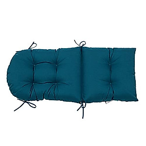 QILLOWAY Indoor/Outdoor High Back Chair Cushion for Adirondack,Spring/Summer Seasonal All Weather Replacement Rocking Chair Cushions. (Peacock Blue)