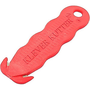 San Jamar KK403 Klever Kutter Safety Box Cutter Knife, Red (3 Pack)
