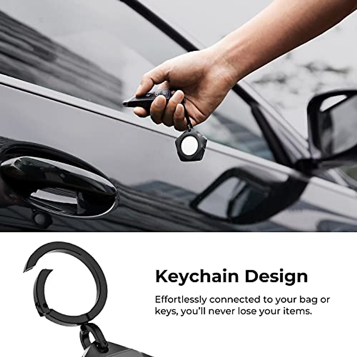 PITAKA AirTag Holder with Key Ring, Easy Carrying AirTag KeyChain with Compact Multi Tools, [PitaTag for Multi-tool] Stainless Steel & Silicone Made