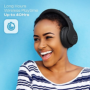 PowerLocus Wireless Bluetooth Headphones, Over Ear Headphones with Microphone, 50H Playtime, HiFi Stereo Sound, Deep Bass, Soft Earmuffs, Foldable Lightweight Headphones for Travel/PC/Cell Phone