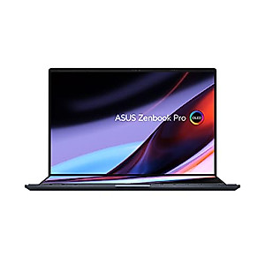 ASUS Zenbook Pro 14 Duo 14.5” 16:10 Touch Display, 120Hz Refresh Rate, ScreenPad Plus, Intel i9-13900H CPU, NVIDIA® Geforce RTX 4050, 32GB RAM, 1TB SSD, Windows 11 Home, Tech Black, UX8402VU-AS96T