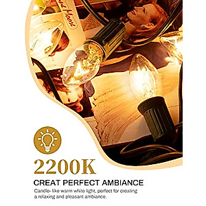 Scentsy Light Bulbs for Warmer, DORESshop Wax Warmer Bulbs, C7 Scentsy Bulb, E12 Candle Warmer Light Bulbs, Wax Warmer Light Bulb Replacement, 15 Watt Light Bulbs for Wax Warmers, 6 Pack