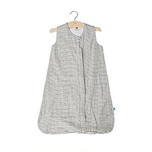 Little Unicorn – Grey Stripe Cotton Muslin Sleep Bag | 100% Cotton | Super Soft and Lightweight | Baby | Size Medium: 6-12 Months | Machine Washable | 1.1 TOG