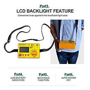 ALLOSUN - EM480B Audio Impedance Tester Digital LCD Insulation Resistance Megohmmeter Meter Tester with Bag