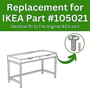 Spare Hardware Parts Desk, Shelf, Drawer, Table, Sideboard, Stand Screw (Replacement for IKEA Part #105021) (Pack of 10)