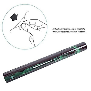 Semme Fish Tank Poster, Aquarium Background Paper PVC Adhesive Underwater Forest Tank Background Poster Backdrop Decoration Paper (122 * 46cm)