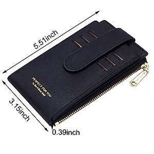 Badiya RFID Card Holder Wallet for Women Slim Wallets Bifold Multi Card Case Zipper Coin Purse