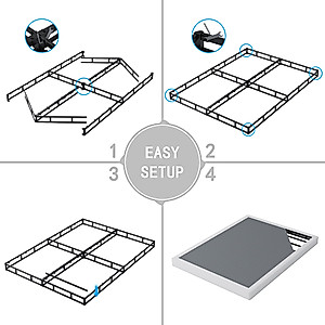 HOBINCHE 5 Inch Queen Size Box Spring for Bed,Heavy Duty Box Spring with Fabric Cover,Noise Free,Easy Assembly,3000LBS Weight Capcity Metal Mattress Foundation,Non-Slip