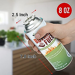 Jo Chef Butane Fuel Canister, 8. 8 oz Butane Cylinder, Pure Refined Butane Gas for Camping Stove Or Use Directly with Brûlée Kitchen Blow Torch Head (1 Can)